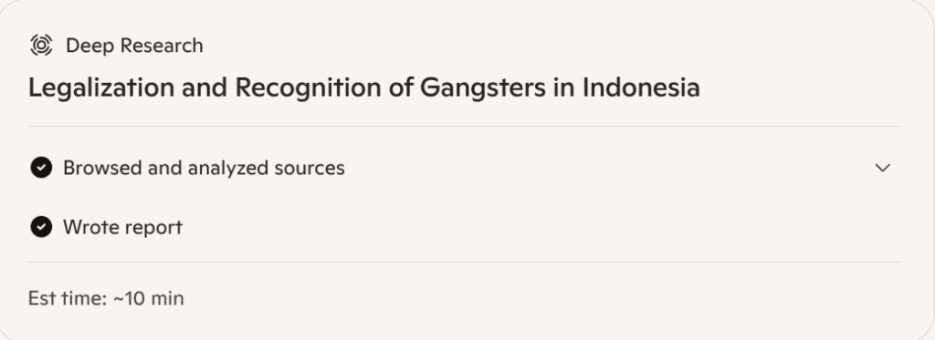 Legalization and Recognition of Gangsters in Indonesia - L’Élixir de ...